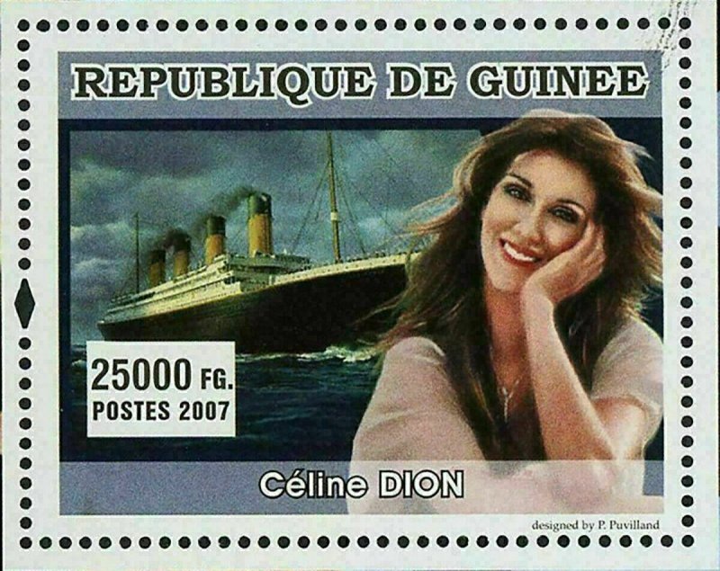 Celine Dion Stamp Singer My Heart Will Go On Titanic S/S MNH 4944 / Bl ...