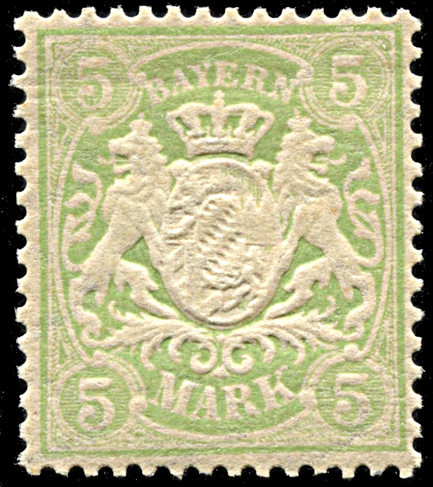 Bavaria 57, hinged, Coat of Arms, vertical wavy watermark | Europe ...