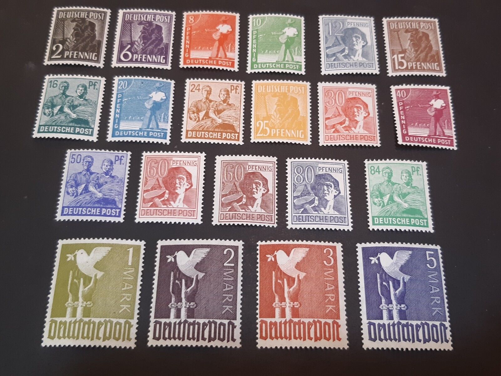 Joint Allied Occupation Zone 1947/48 Working Men Dove of Peace ** MNH ...