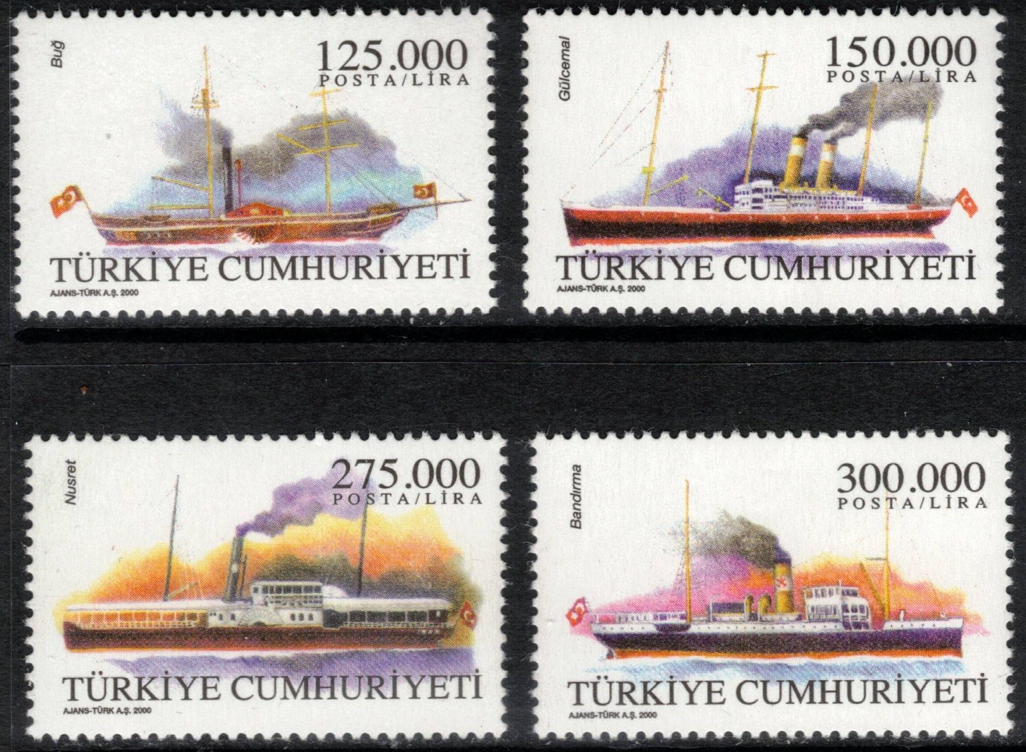 TURKEY 2000 Merchant Ships; Scott 2756-59; MNH | Europe - Turkey ...