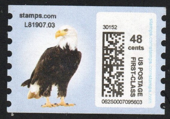 1CVP 126 - (48c) - Bald Eagle - USED single | United States, Back of ...