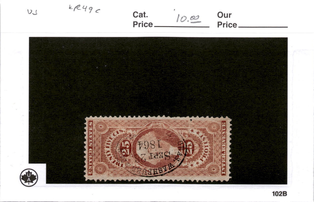 United States Postage Stamp, #R49c Used, 1862 Revenue (AC) | United ...