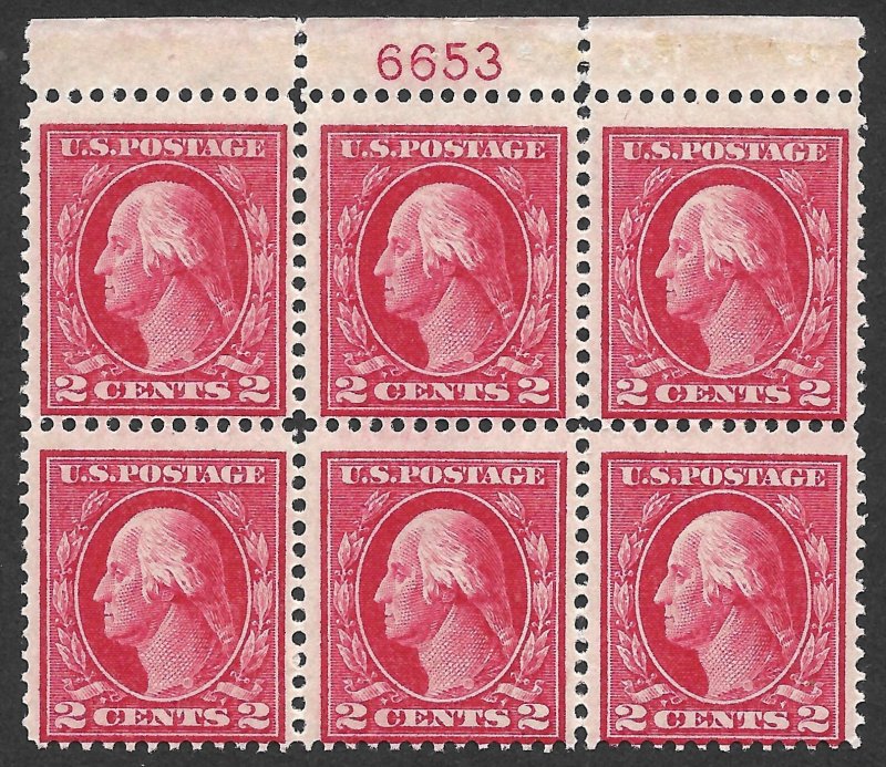 MNH 1912 Upper Margin 2c Washington PNB #6653, Scott #406** | United ...