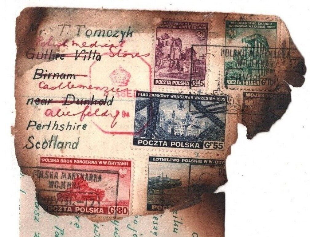 GB Cover WW2 POLISH Naval Forces *WARSHIP DAMAGED* 1942 Wreck Mail ...