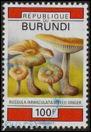 Burundi 691 - Used - 100fr Russula sp. Mushroom (1992) (cv $2.75 ...