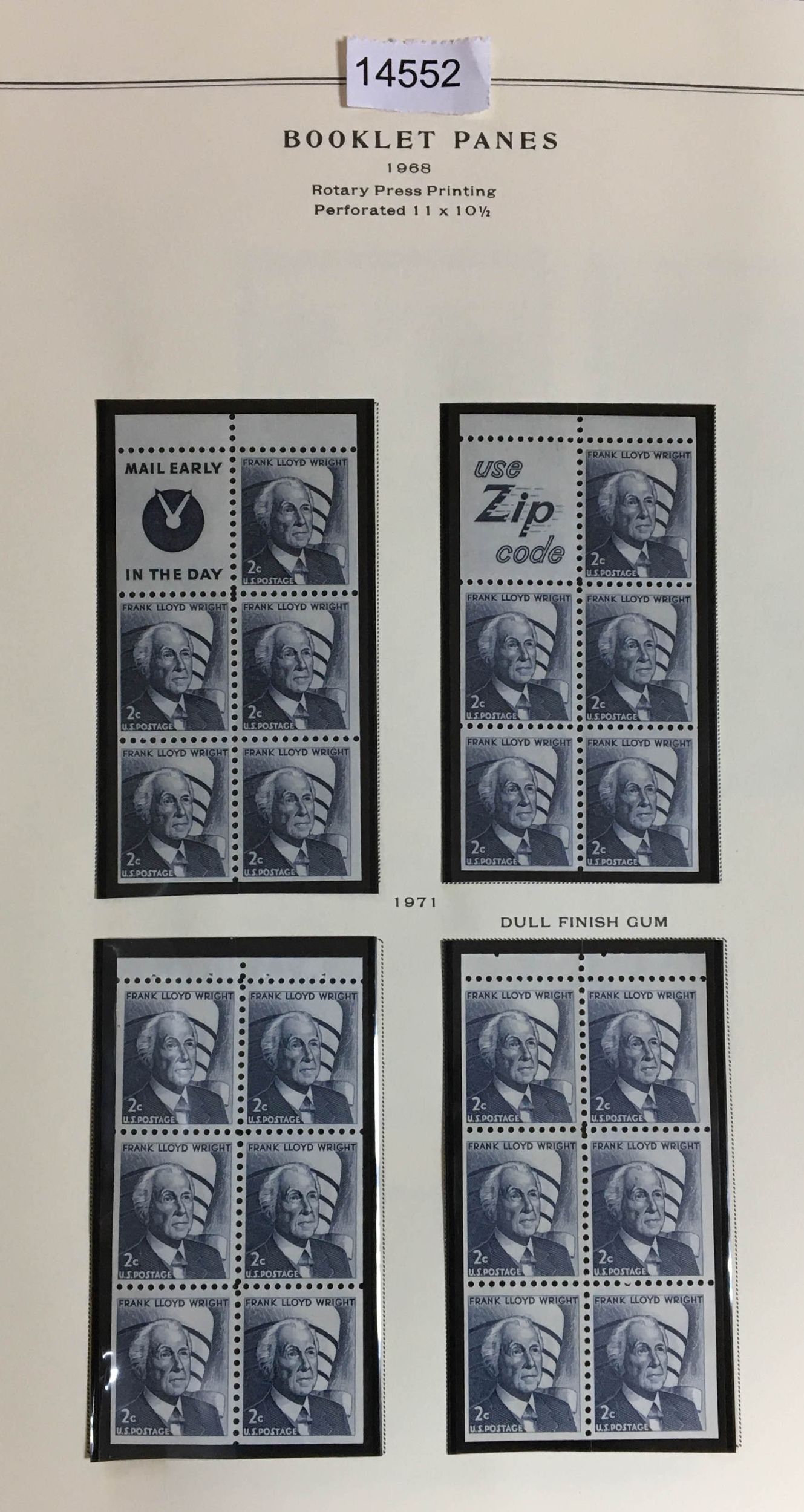 US Stamps # Booklet Panes Collection Mint OG 8 Pages LOT #14552 ...
