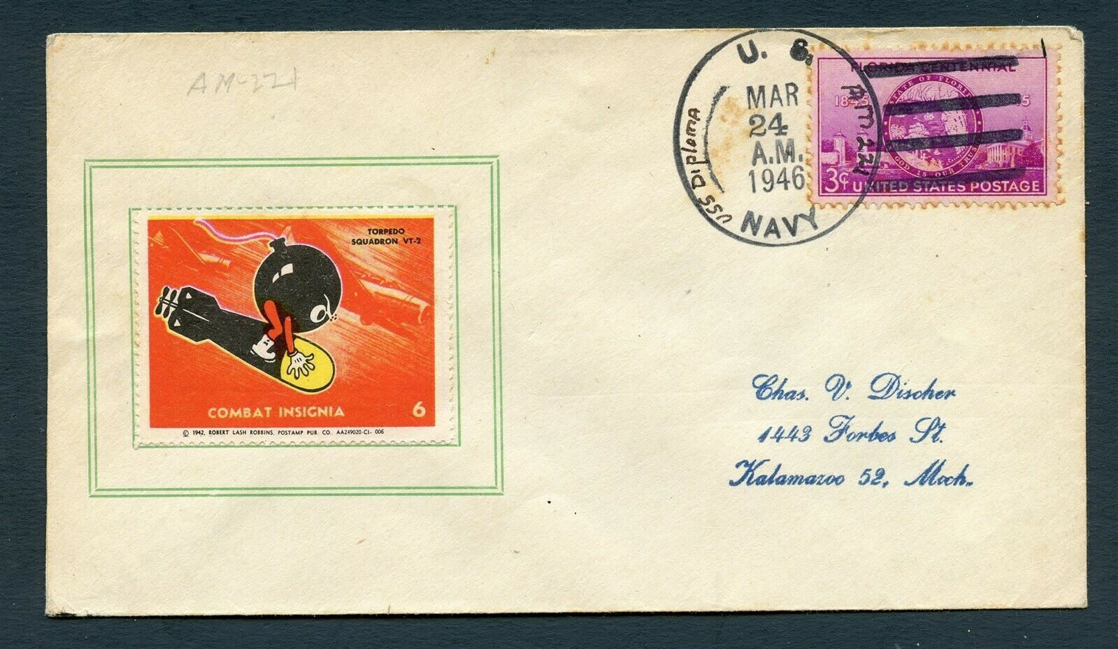 US Diploma 03/24/1946 to Kalamazoo 52, Michigan as Shown (X10) | United ...