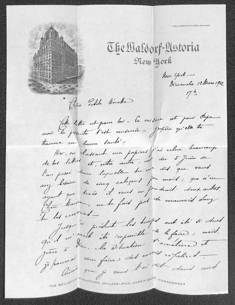 USA 504 Stamp Waldorf Astoria Hotel New York to France AD Cover ...