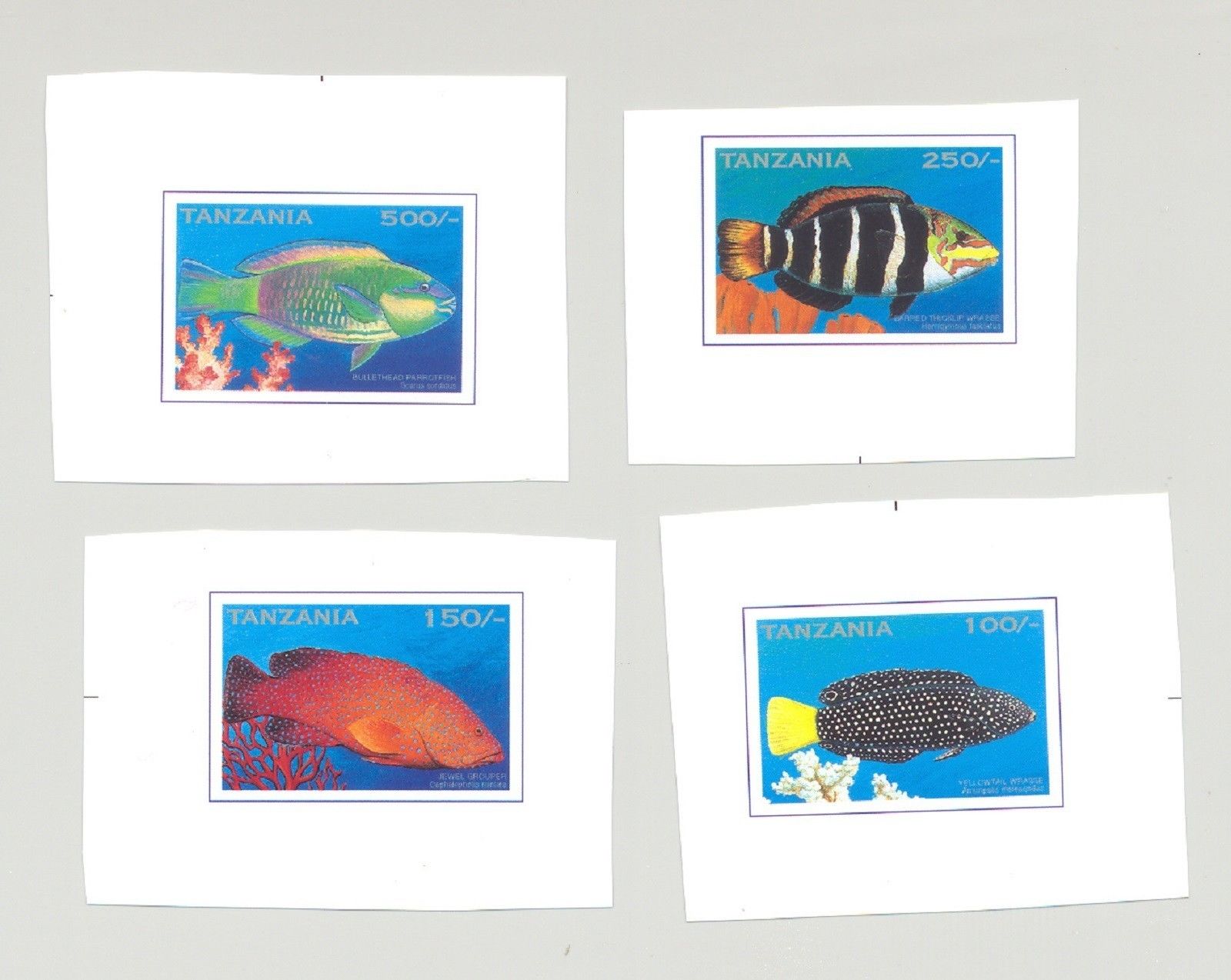 Tanzania #1490-1493 Fish 4v Imperf Chromalin Proofs | Africa - Tanzania ...