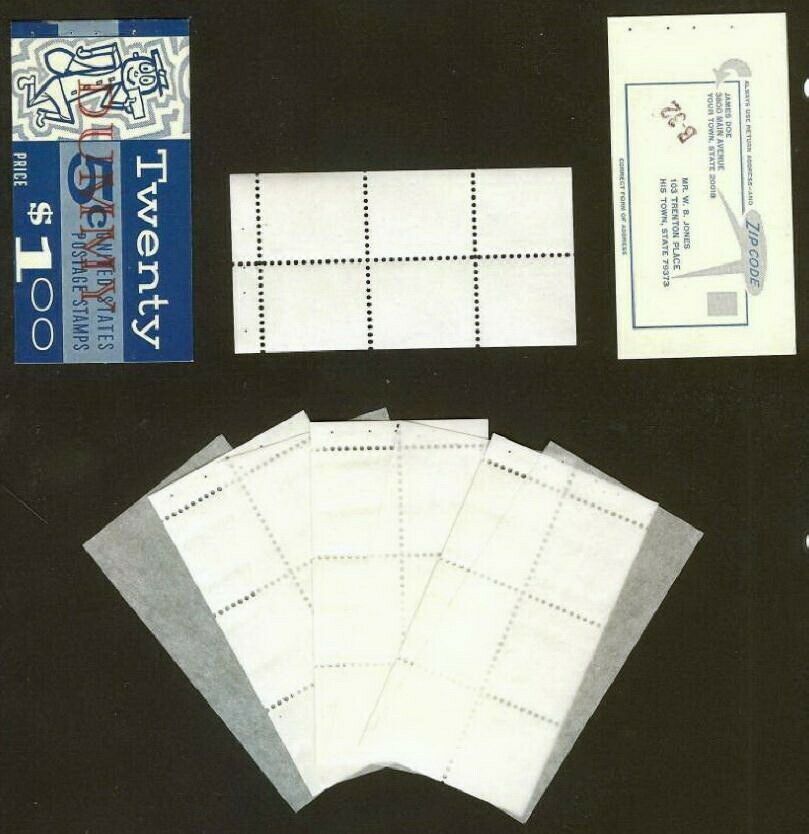 TDB12a Complete Dummy Test Booklet of 4 Blank Panes of 6 Mint NH ...