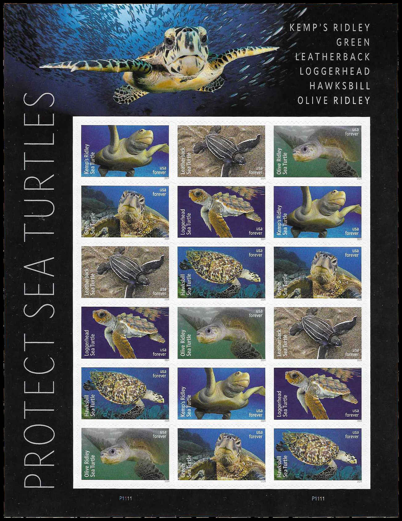 PCBstamps US # #5865-5870 Sheet $12.24(18x{68c}) Protect Sea Turtles ...