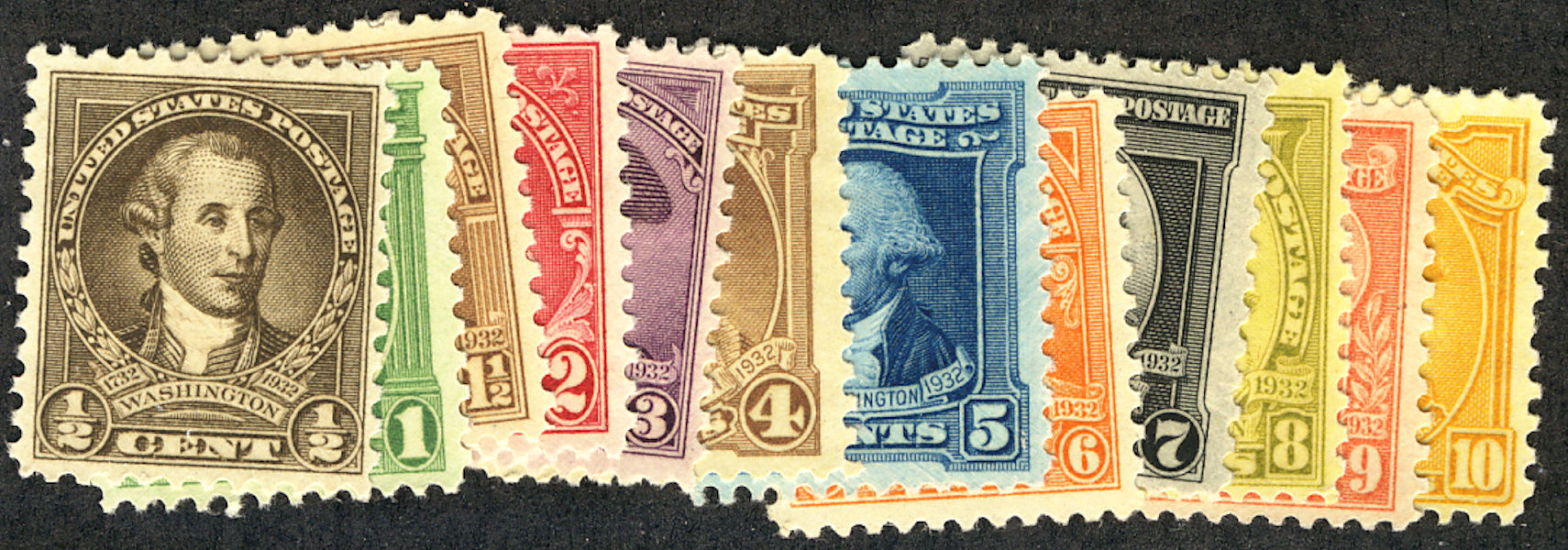 US #704 - 715 COMPLETE SET, VF mint hinged, a lovely complete set ...