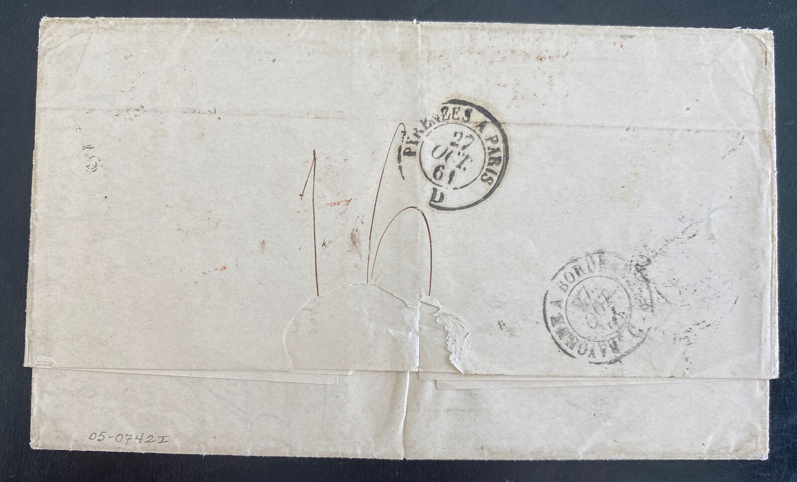 1861 Bayonne France Letter Sheet cover To Guadalajara Mexico Royal Mail ...