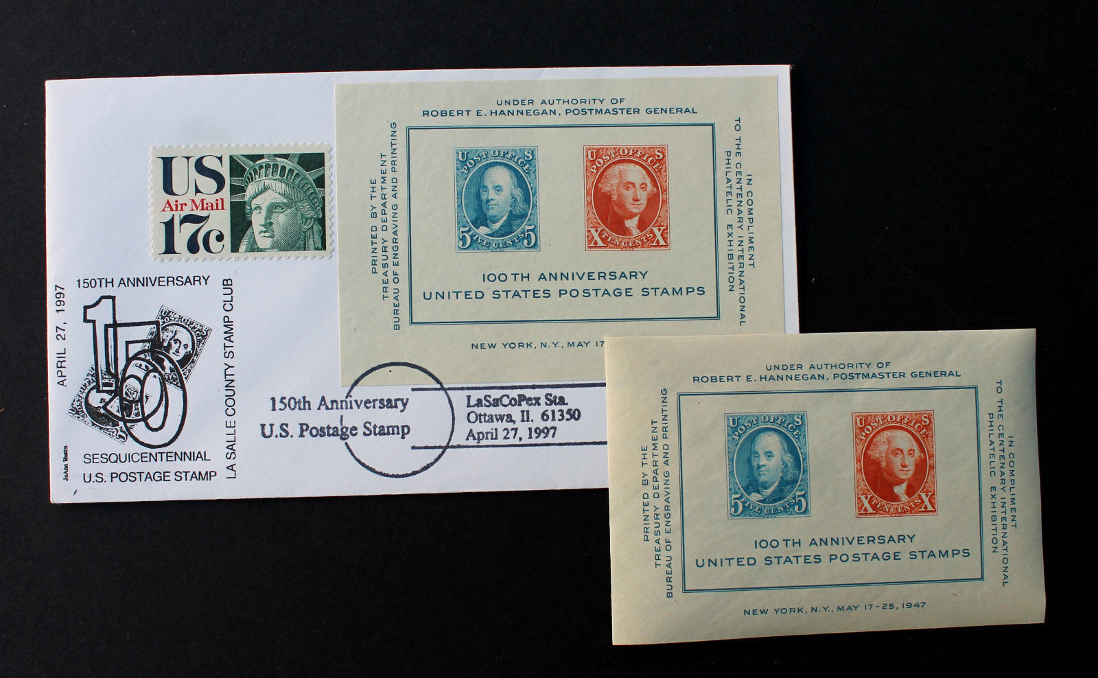 US #948 & C80 on La Salle County Stamp Club 150th Ann.-US Postage Stamp ...