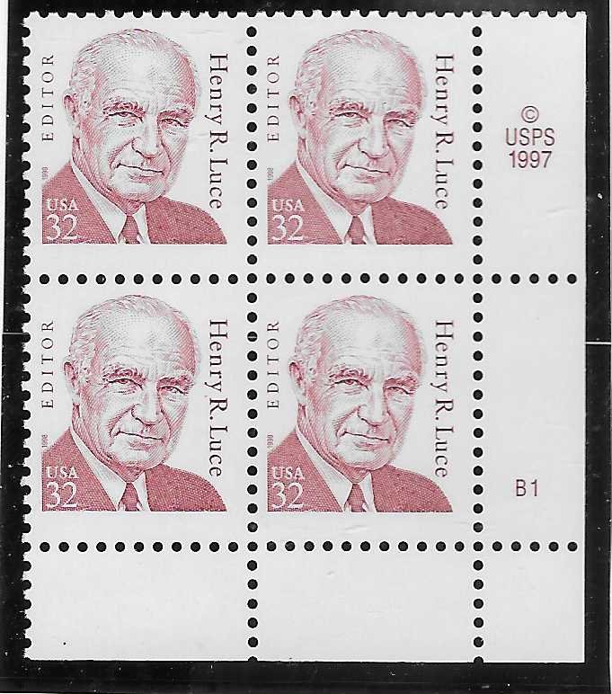US#2935 $0.32 Henry Luce Plate block of 4 (MNH) CV $3.00 | United ...
