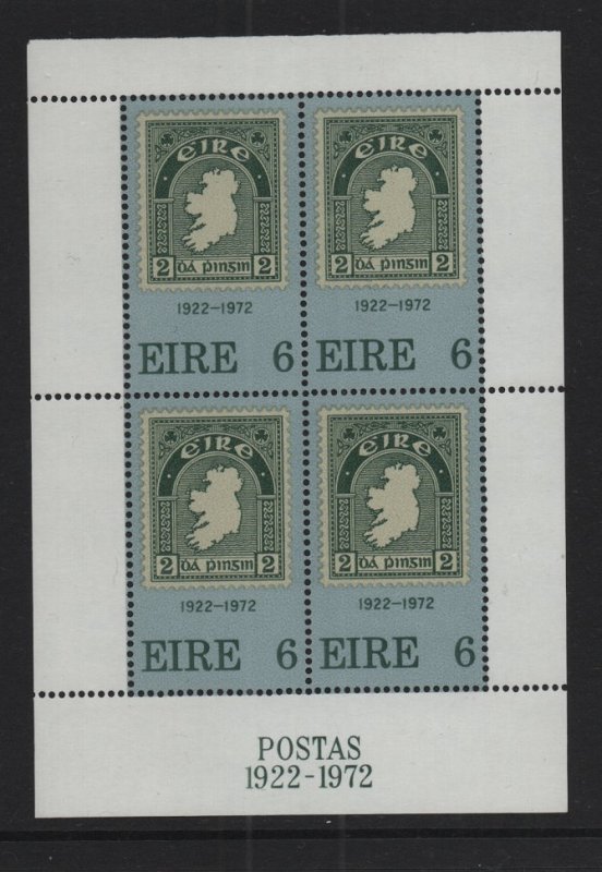 Ireland #326a MNH 1972 sheet anniversary 1st Irish postage stamp ...