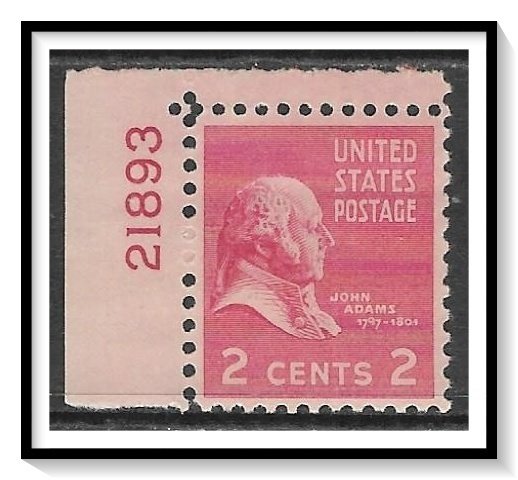 US #806 John Adams Plate # Single MNH | United States, General Issue ...