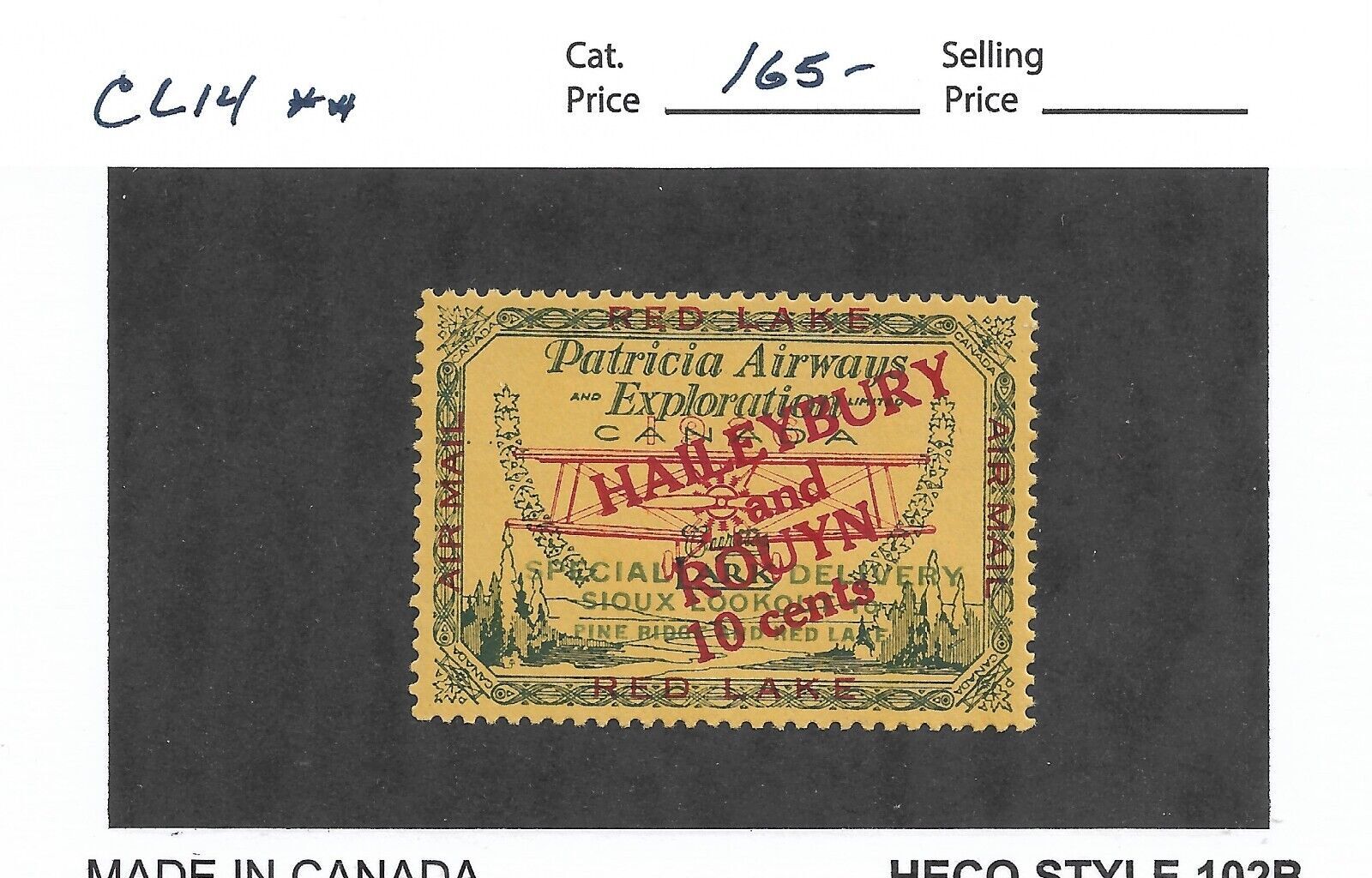 Canada: Semi-Official Airmail Stamp, Sc #CL14, MNH (60775) | Canada ...