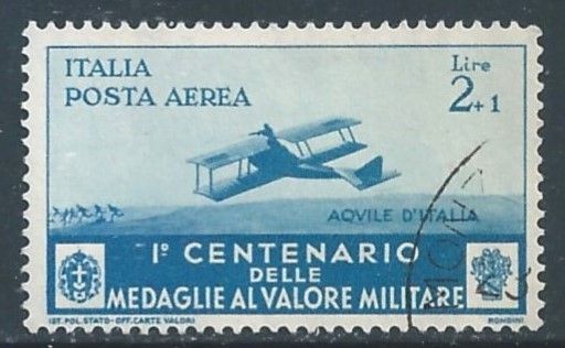 Italy #C71 Used 2L+1L Plane Attacking Troops | Europe - Italy, Air Mail ...
