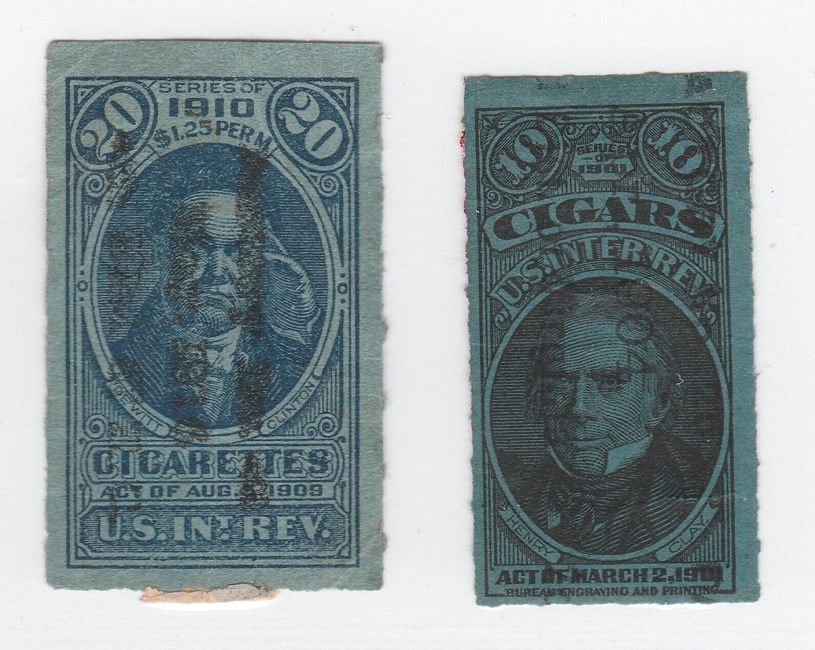 Cigars Cigarettes- USA - revenue fiscal cinderella Stamp -637 ...