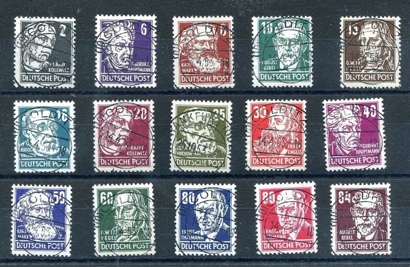 Germany DDR Democratic Republic 1953 Scott 122-136 Personalities 2 ...