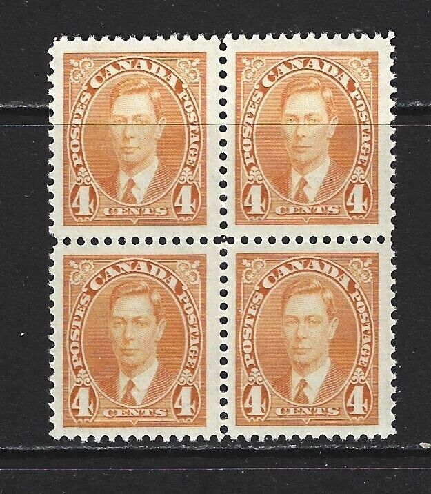 Canada - #234 - 4c King George VI Mufti Issue Block of 4 (1937) MNH ...