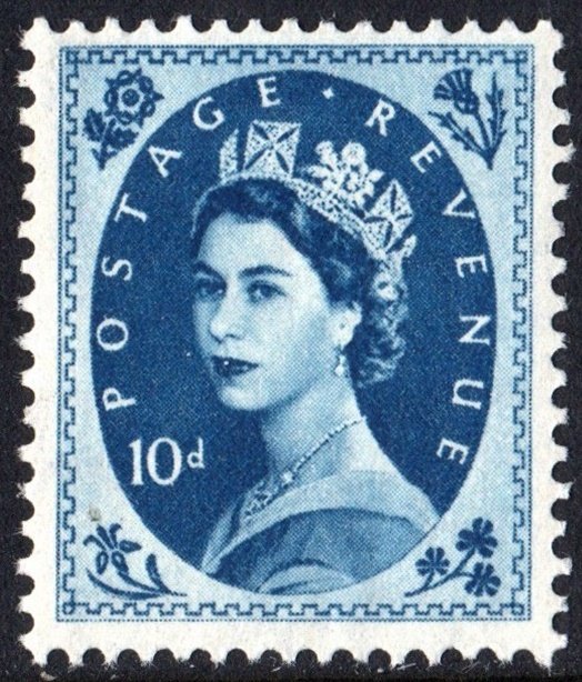 Great Britain #304 10d Queen Elizabeth II: Predecimal Wilding Single ...
