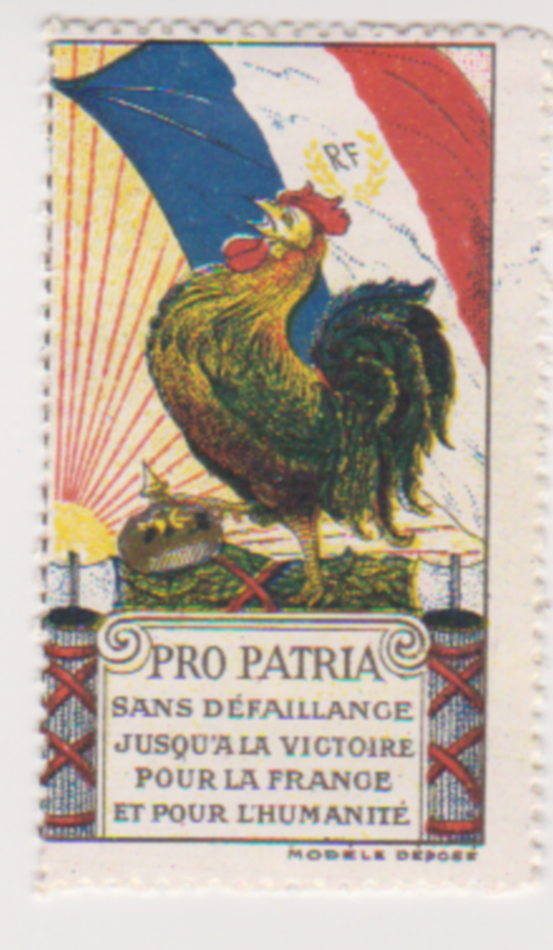 France WWI Orleans - Pro Patria Vignette Dark Brest Rooster Cinderella ...