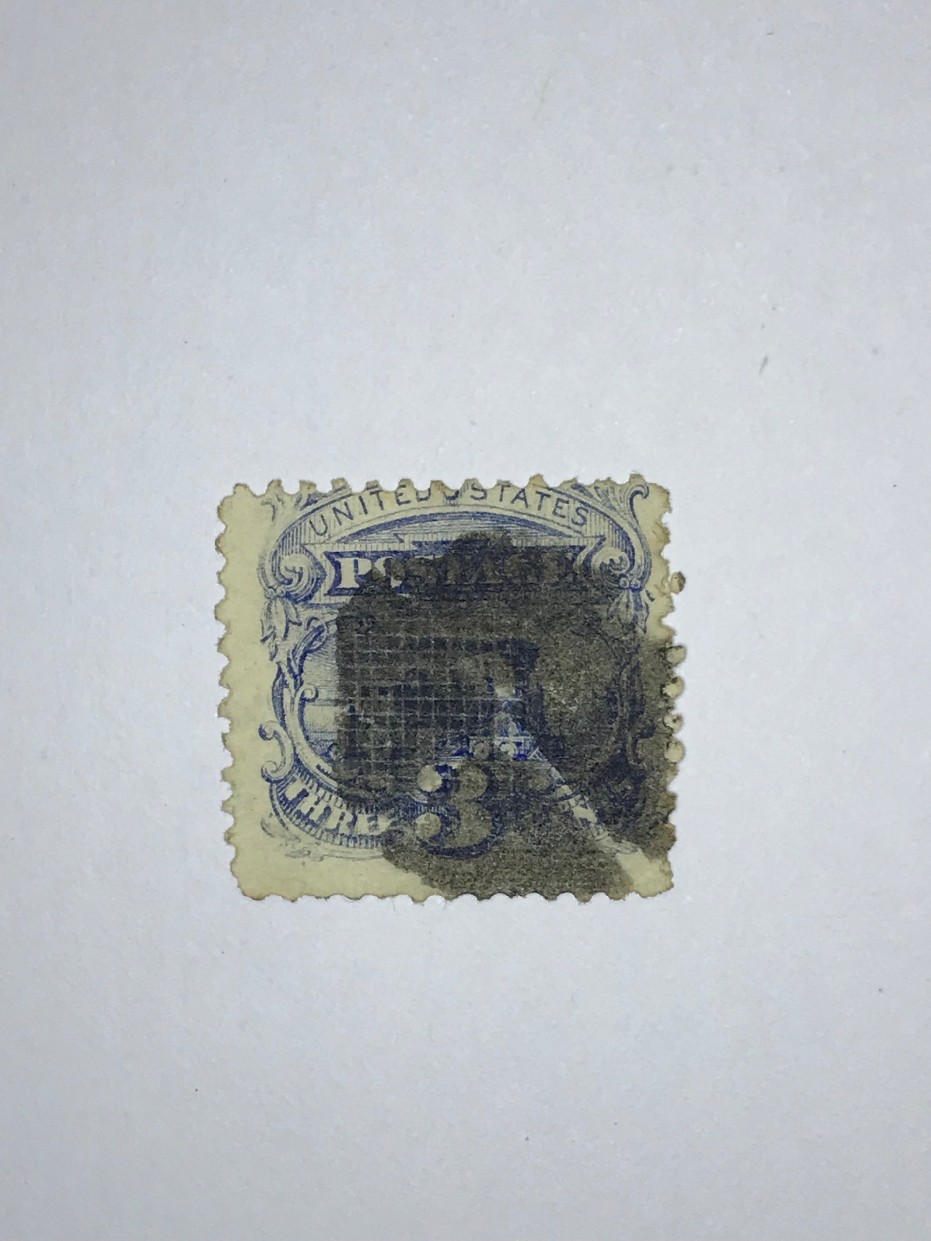 Scott#114 with grill 1869 3 cent locomotive /train stamp | United ...