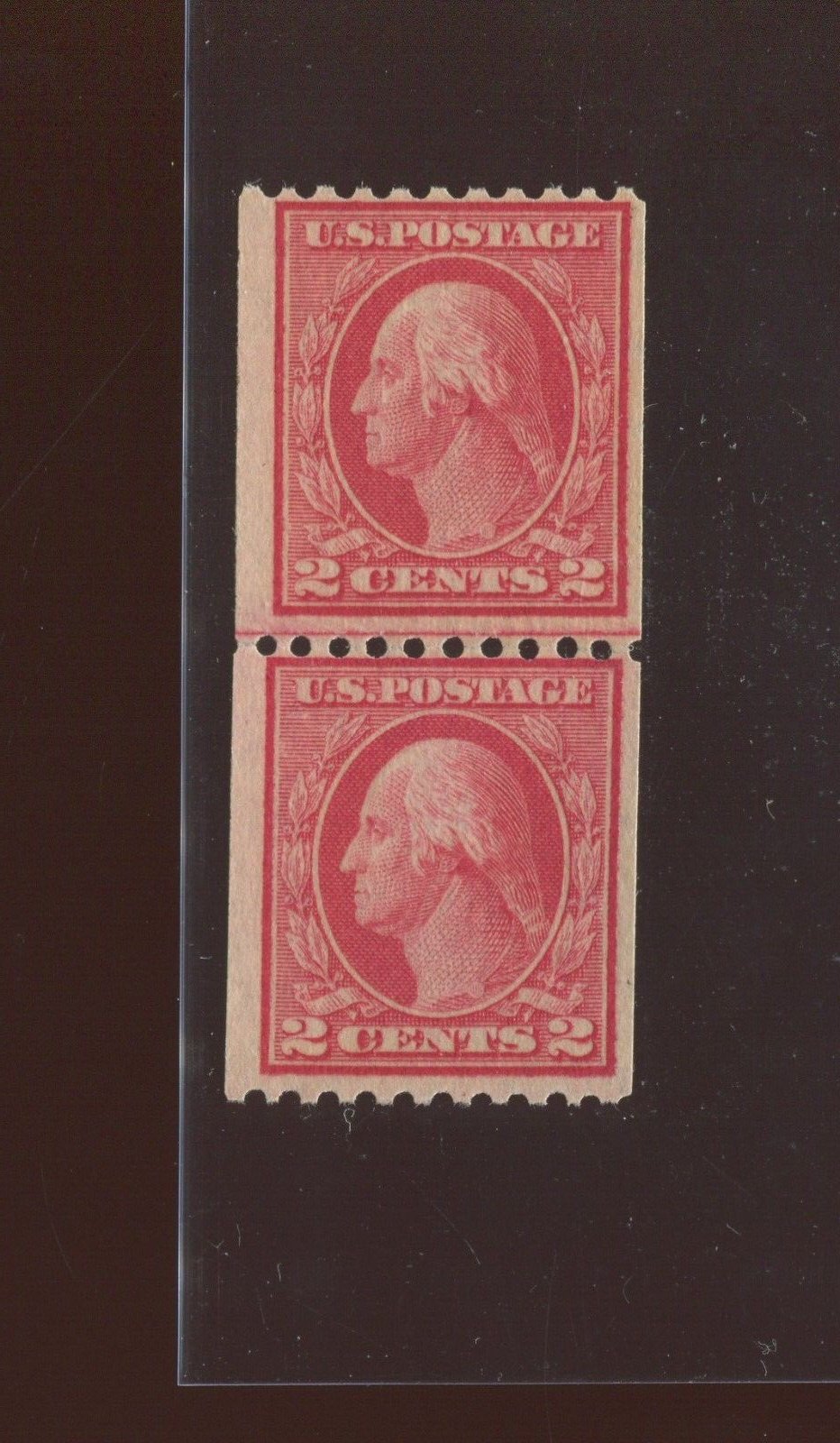 449 Washington Unused Coil Line Pair of 2 Stamps with APS Cert (Bz 984 ...