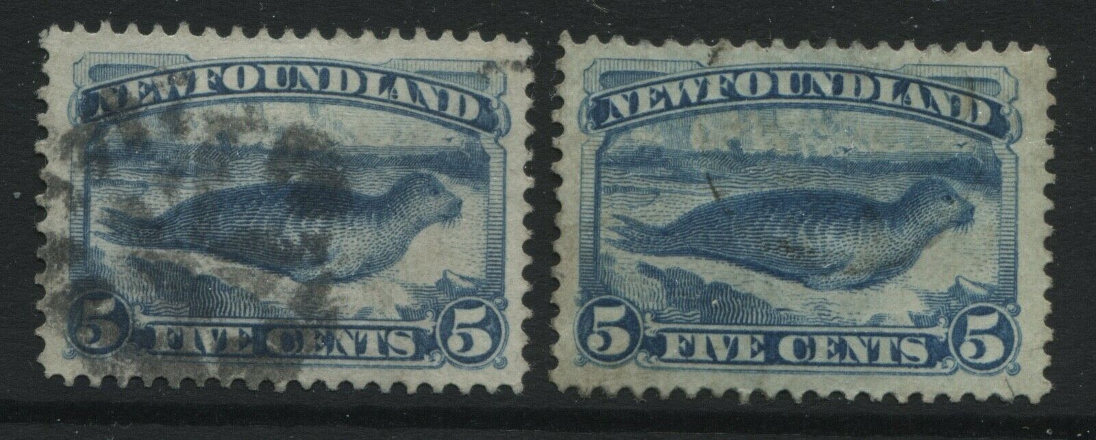 Newfoundland 1880 5 cent blue values different shades used | Canada ...