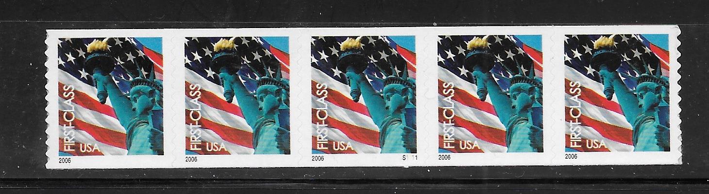 #3969 MNH (39 cent) Flag & Statue of Liberty PS/5 Plate #S1111 | United ...