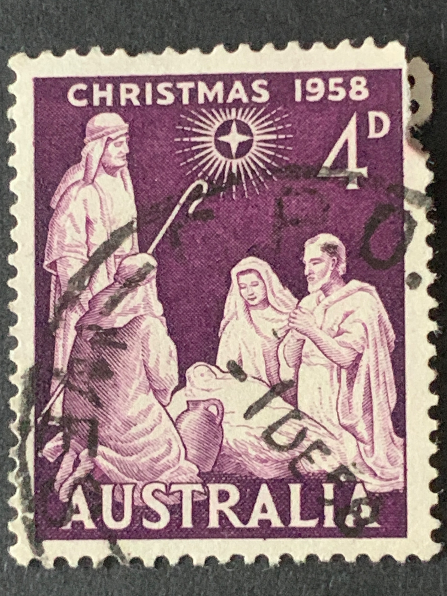 Australia 4c stamp , black cancelled postage used, refno:5014 ...