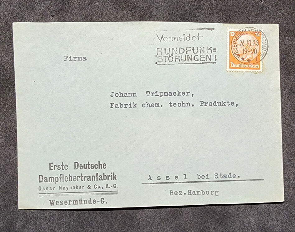WW2 WWII Nazi German Germany Third Reich Cover w special cancel 1933 ...