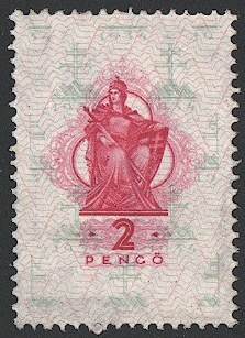 HUNGARY 1934 2P General Revenue Bft 462 Mint NH, Allegory of Hungary ...