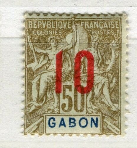 FRENCH COLONIES; Early 1900s Tablet type surcharged 10c. value, Gabon ...