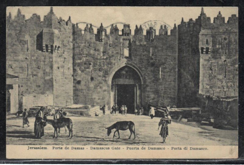 Jerusalem 1928 British Mandate post Palestine Damascus Gate postcard to ...
