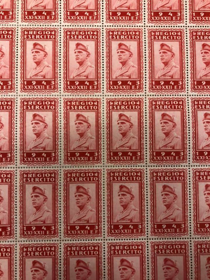 ITALY 1943 Fascist WW2 Sheet of 50 Stamps Labels MNH (Fasc) / HipStamp