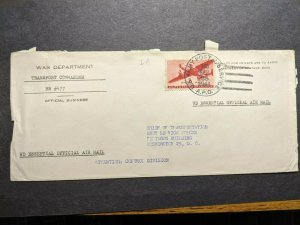 APO 466 JORHAT, INDIA 1944 Censored WWII Army Cover 1330th AAFBU ATC ...