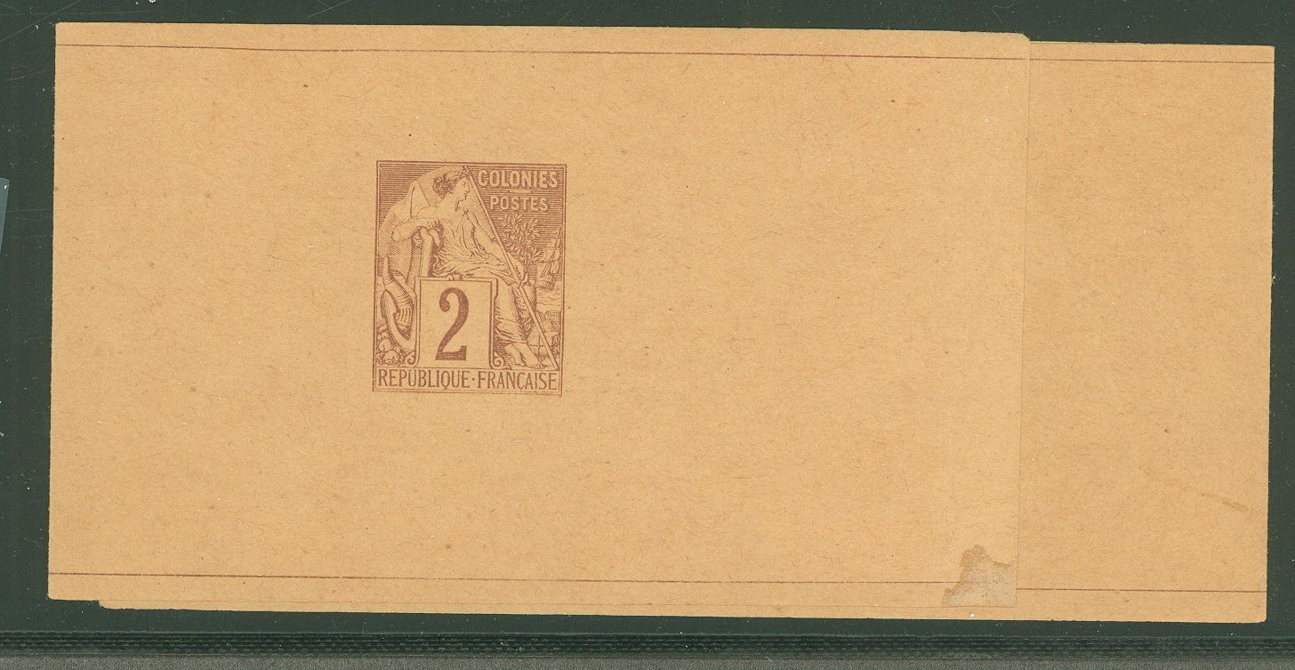 French Colonies (General Issues) 1889 2c red brown on buff, tiny mark ...