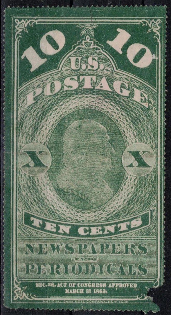 USA - Newspaper Stamps - Scott PR2a | United States, Newspaper Stamps ...