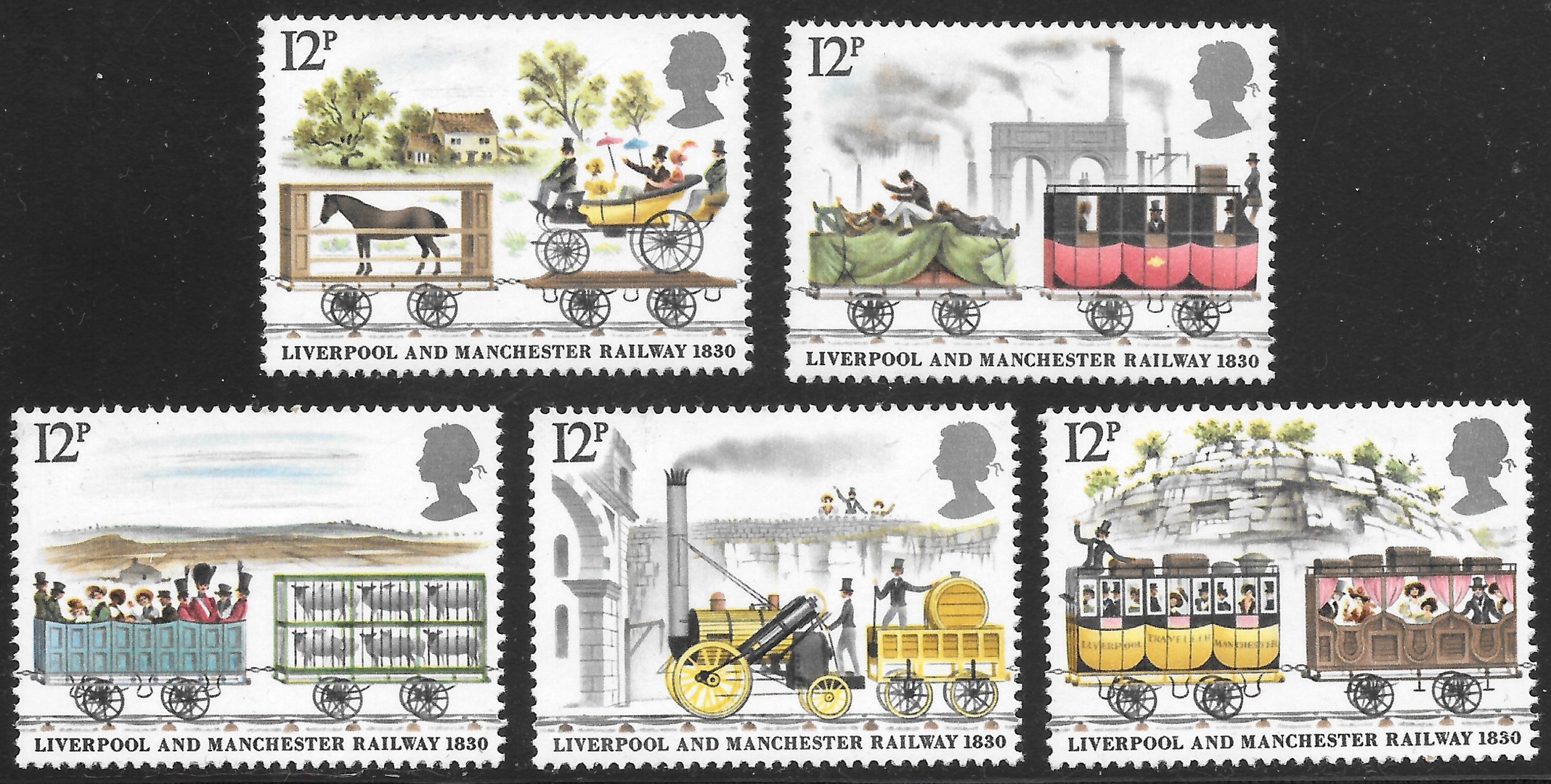 Great Britain Scott 904-08 1980 Liverpool-Manchester RR 150th Annv ...