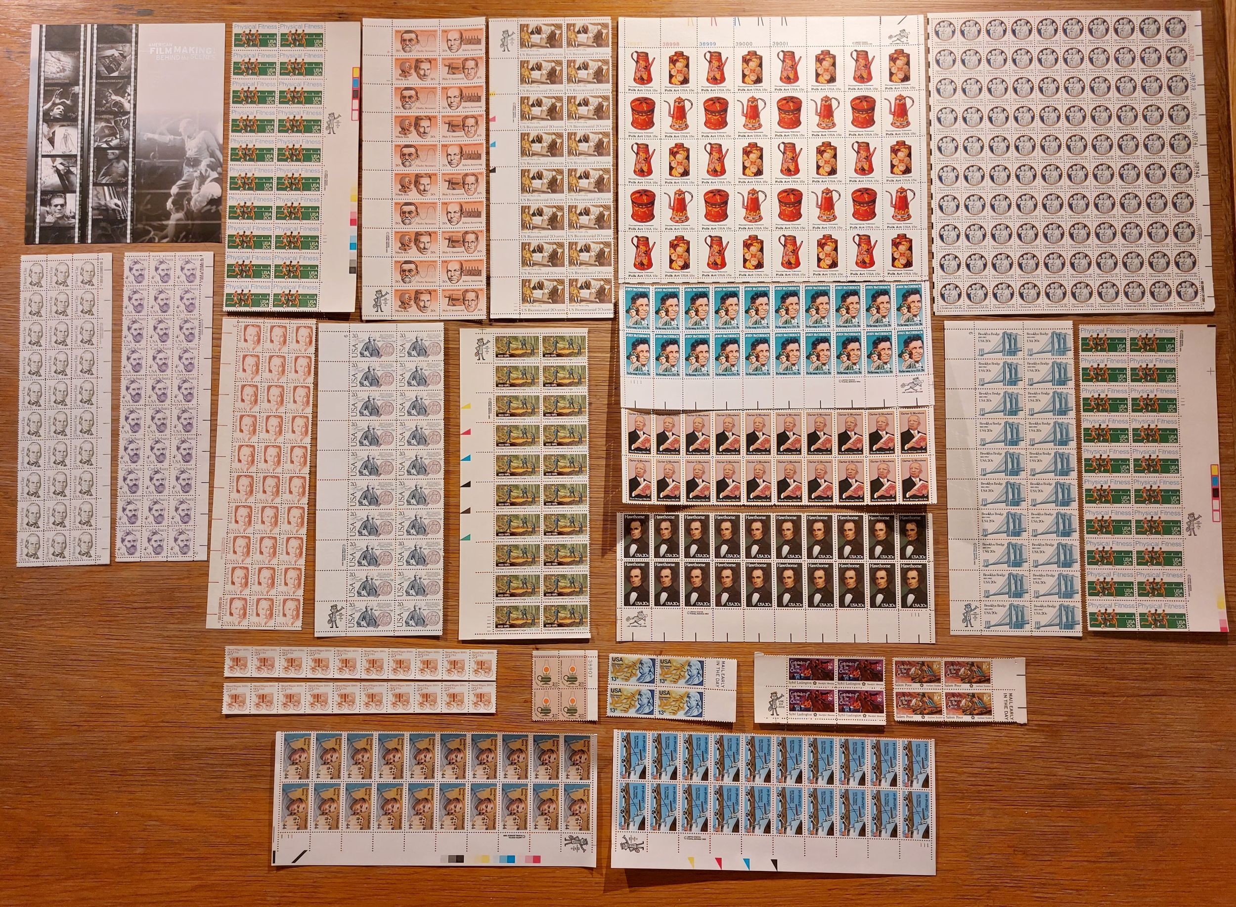 USA 1970-1990. Postage: stamps, sheets, booklets, valid Face value 100 ...