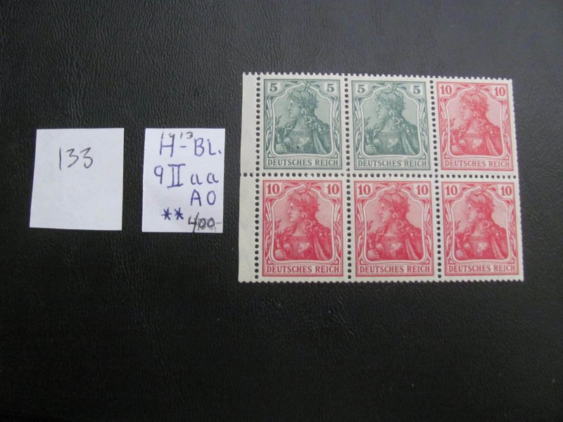 Germany 1913/16 LH 1 Stamp MI. 9iab a Booklet XF 360 Euros (133) Rare ...