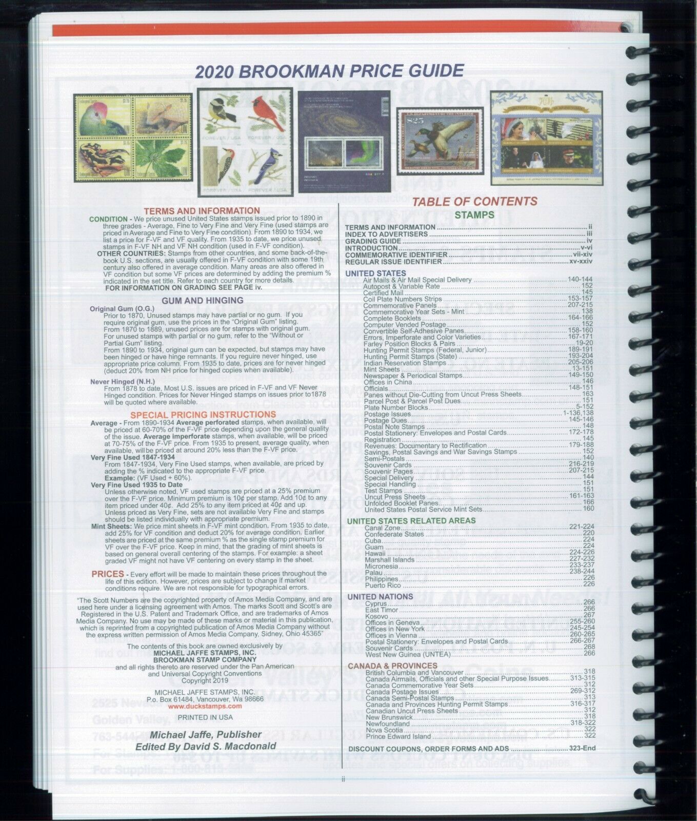 2020 Brookman Price Guide US Canada UN Stamps Catalogue Spiral Bound ...