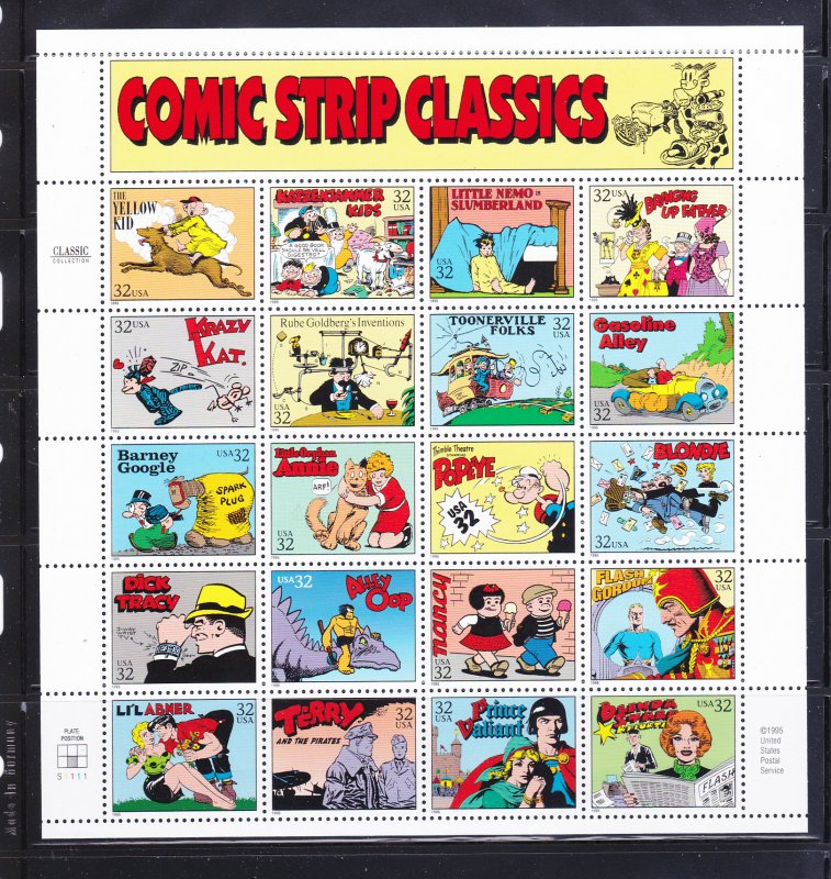 3000 Sheet of 20 MNH XF - Comic Strip Classics (mc) * | United States ...