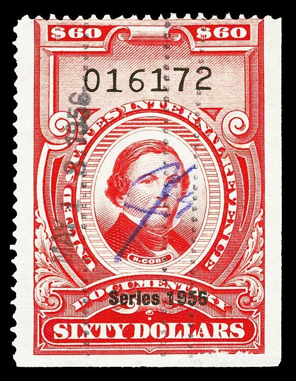 Scott R699 $60.00 1956 Dated Red Documentary Revenue Used Fine Cat $60 ...