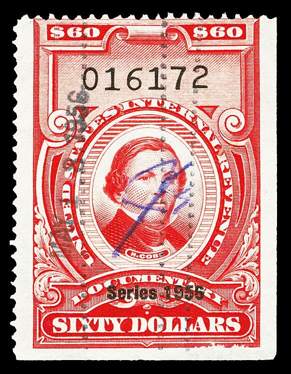 Scott R699 $60.00 1956 Dated Red Documentary Revenue Used Fine Cat $60 ...