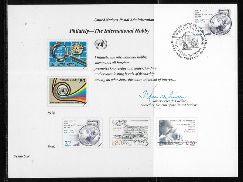 United Nations Souvenir Card Scott SC29 Stamps Mint, FD NY, Geneva ...