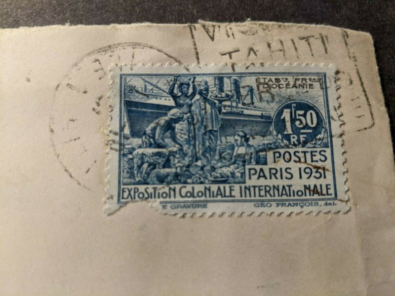PAPEETE, TAHITI DIPLOMATIC MAIL Postal History Cover AMERICAN CONSULAR ...